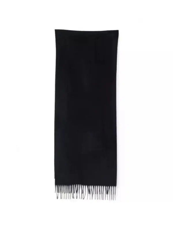 Closed Fringed-edge Scarf - Blue