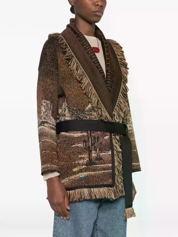 Alanui Fringe-trimmed Jacquard Cardigan