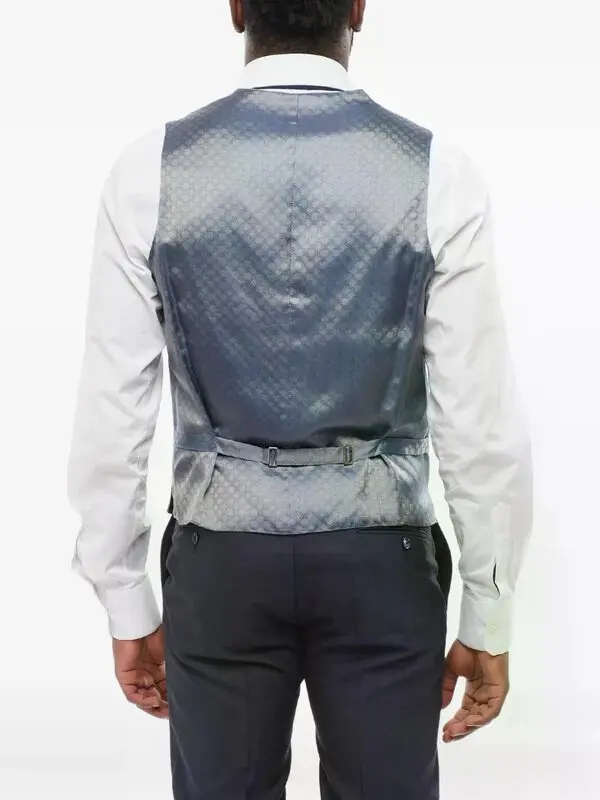 Corneliani Geometric-pattern Silk Waistcoat - Blue