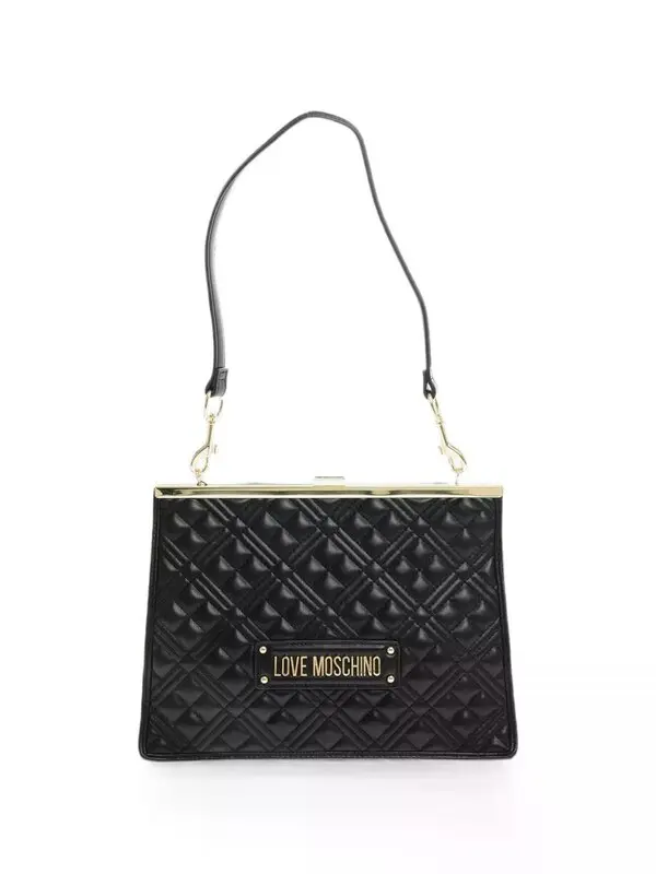 Moschino Quilted Logo Plaque Shoulder Bag