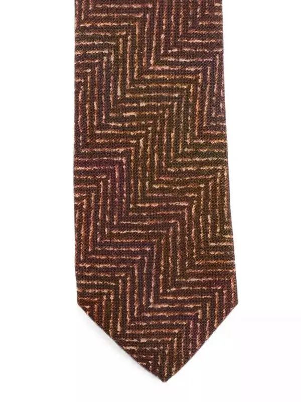 Corneliani Herringbone-pattern Silk Tie