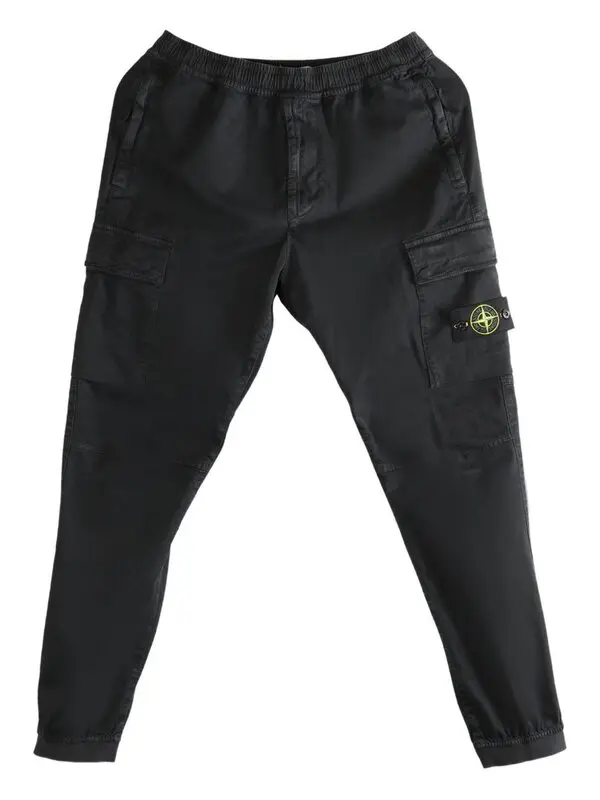 Stone Island Cotton Cargo Trousers - Black