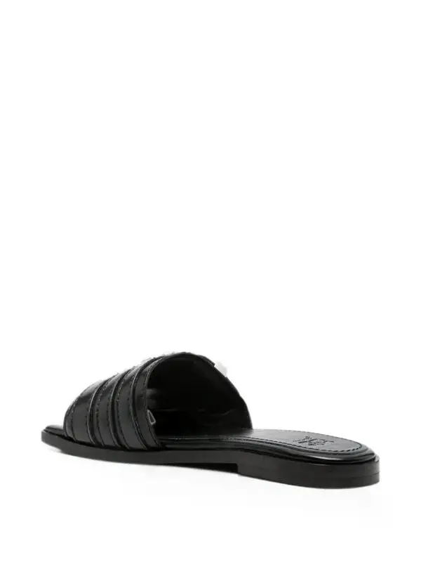GANNI Buckle-detail Leather Slides