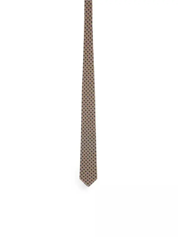 LARDINI Geometric-print Pointed Tie
