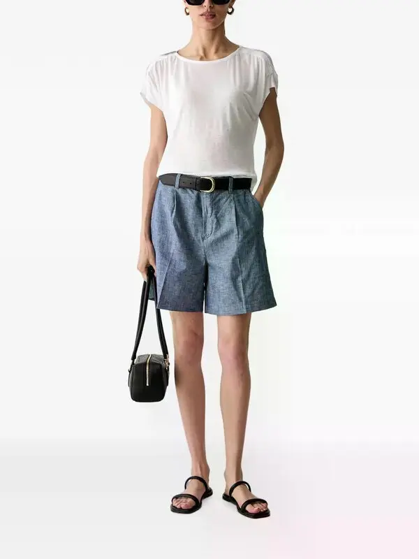 BENETTON Pleated High-waisted Shorts