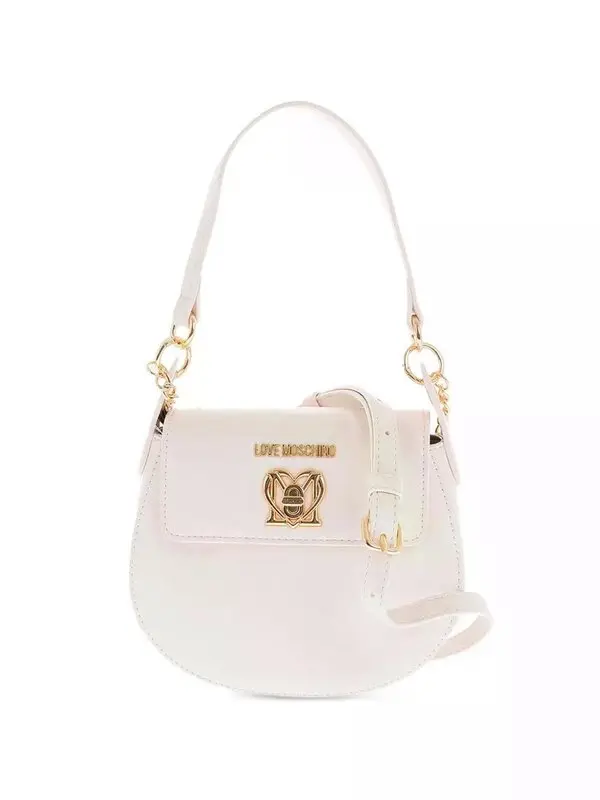 Moschino Mini Logo-plaque Shoulder Bag - Neutrals