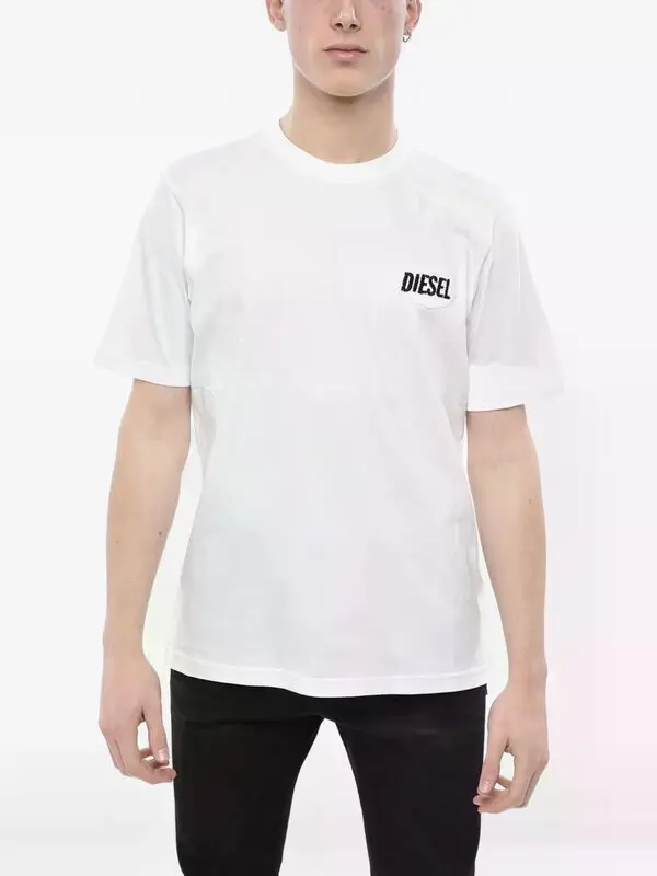 DIESEL® T-just-small Embroidered-logo Crewneck T-shirt - White