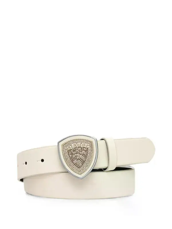BLAUER. Crystal-embellished Shield-buckle Belt - Neutrals
