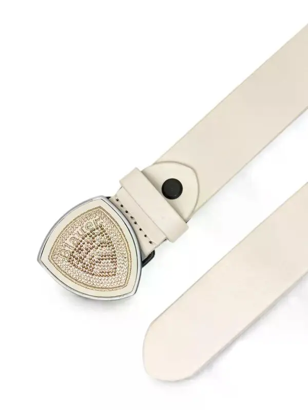 BLAUER. Crystal-embellished Shield-buckle Belt
