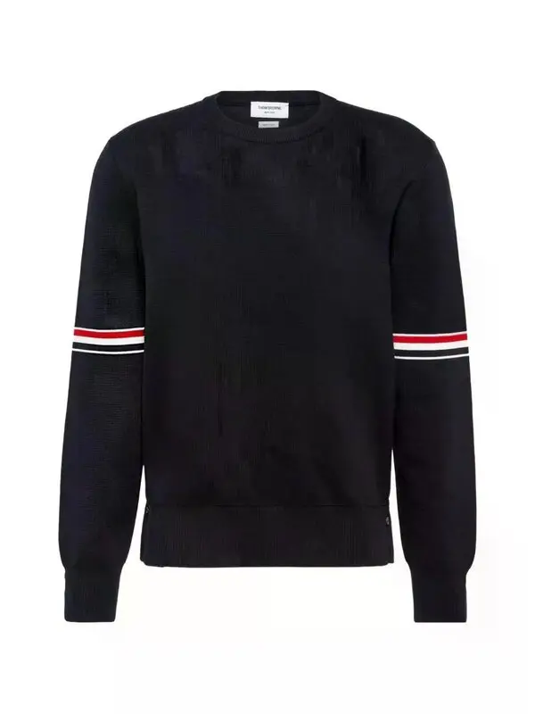 Thom Browne Rwb Stripe-detail Sweater - Blue