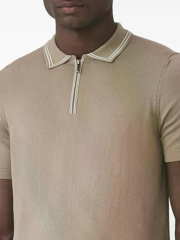 MAUVAIS Zip-fastening Knitted Polo Shirt
