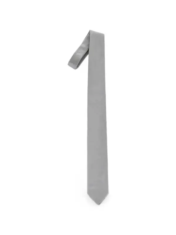 Corneliani Silk Pointed-tip Tie - Grey