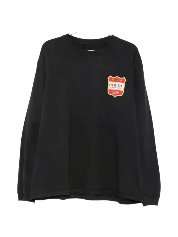 Rhude Graphic-print Long-sleeve T-shirt - Black