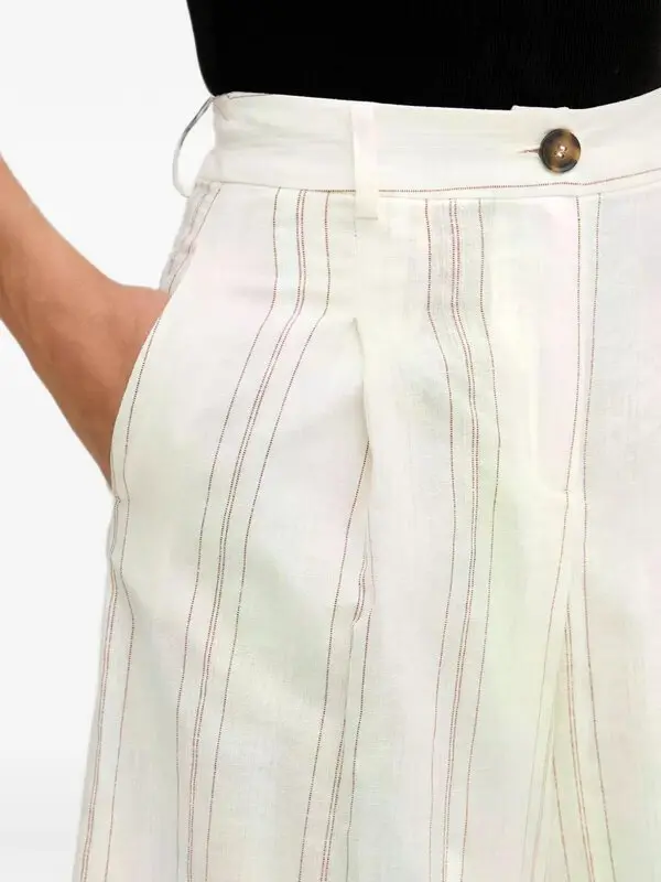BENETTON Striped Pleated Trousers