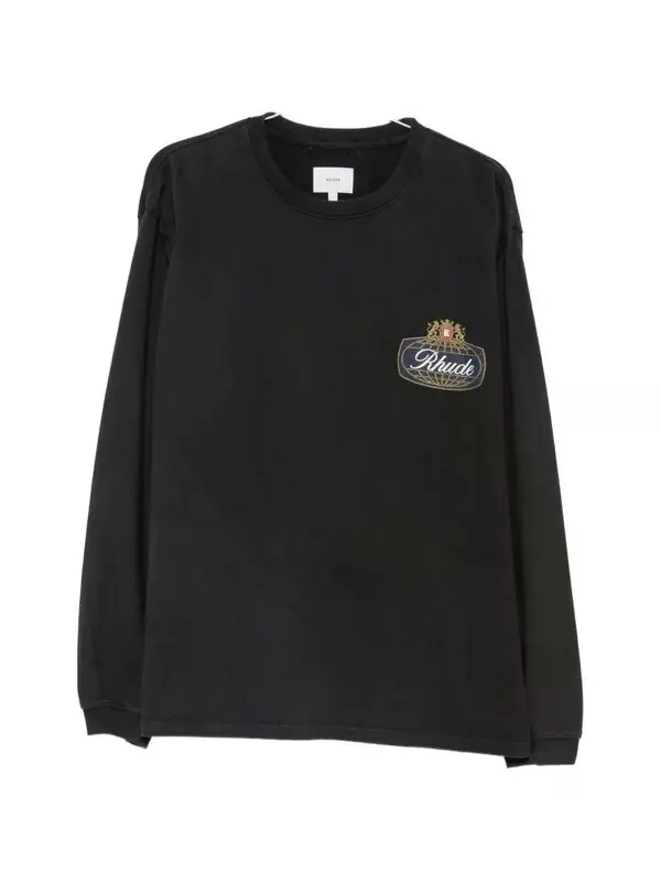Rhude Logo-print Long-sleeve T-shirt - Black
