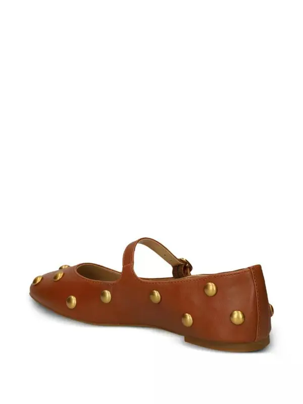 Michael Kors Nellie Flex Stud-embellished Leather Ballet Flats - Brown