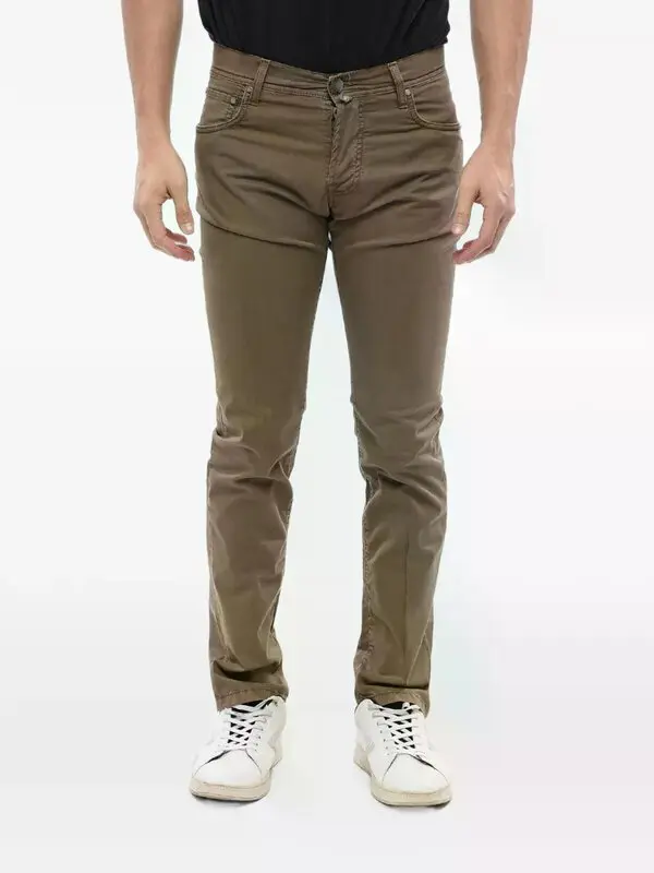 Corneliani Five-pockets Cotton Trousers - Brown