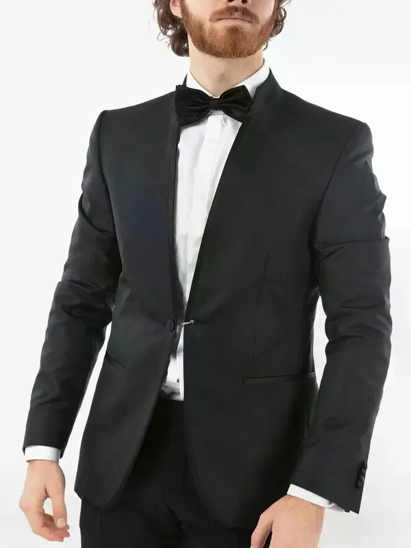 Corneliani Single-breasted Wool Blazer - Blue