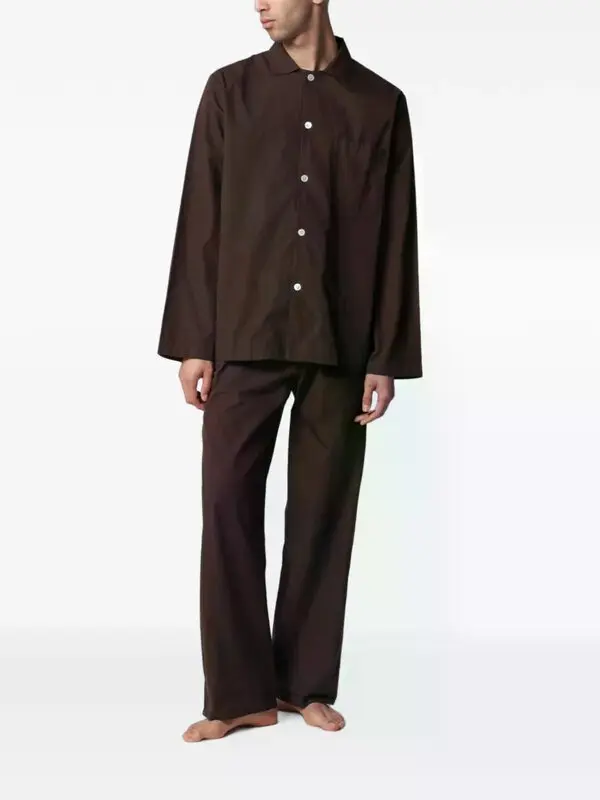 TEKLA Poplin Long-sleeved Shirt - Brown