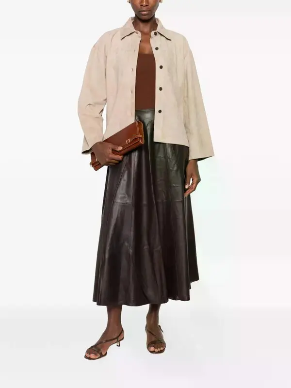 ARMA Suede Button-front Jacket - Neutrals