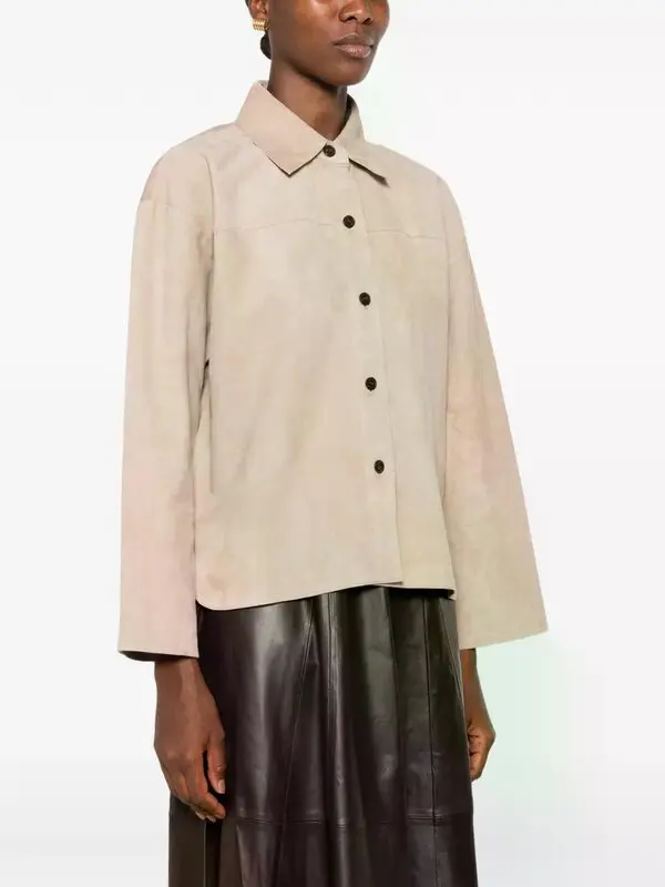 ARMA Suede Button-front Jacket - Neutrals