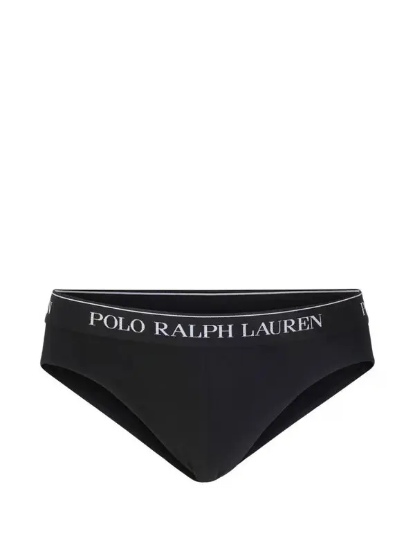 Polo Ralph Lauren Logo-waistband Briefs - Black