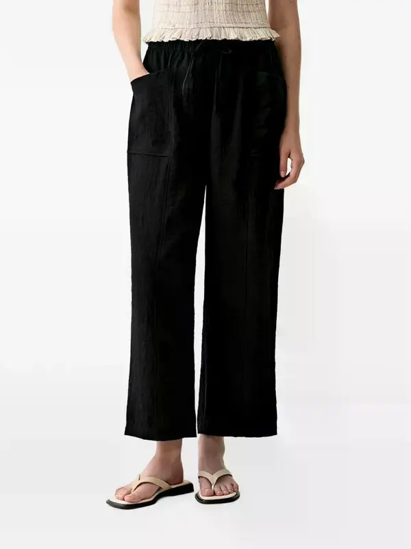 BENETTON Drawstring Patch-pocket Trousers - Black