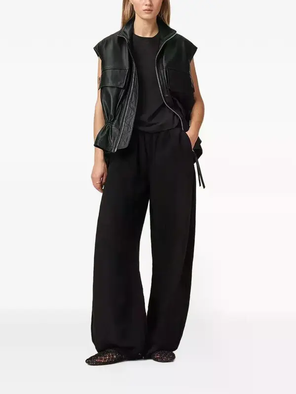 ALLSAINTS Flor Leather Gilet - Black
