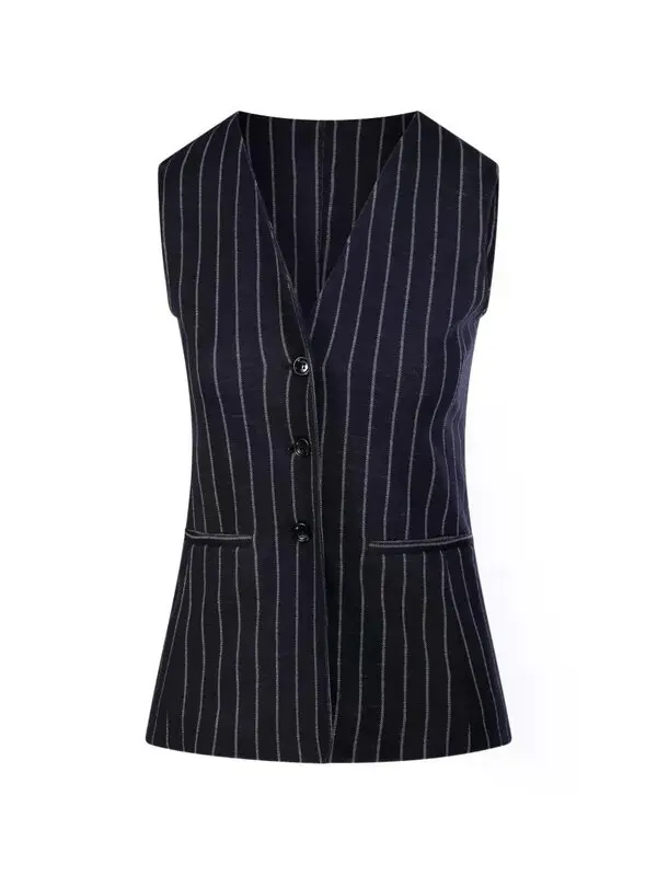 Max Mara Pinstripe Sleeveless Jacket