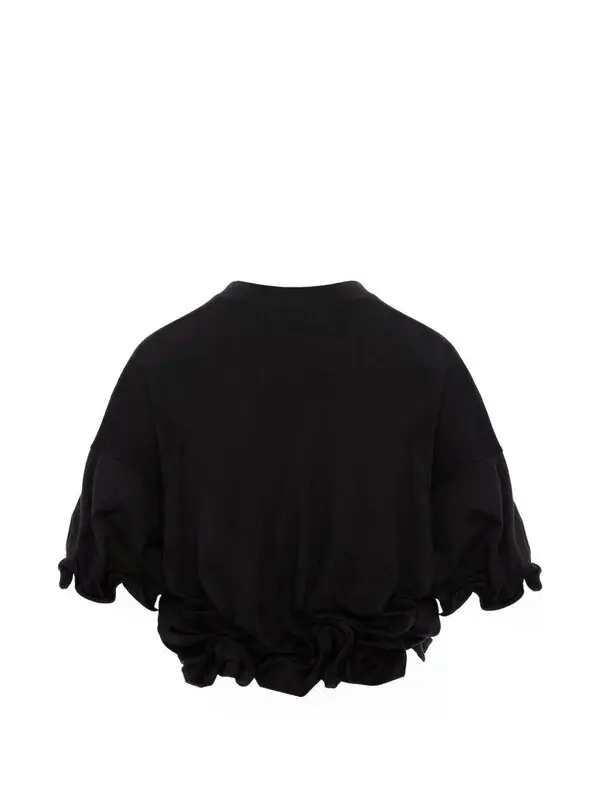 SEEN USERS Twombly Bloom Ruffled T-shirt - Black
