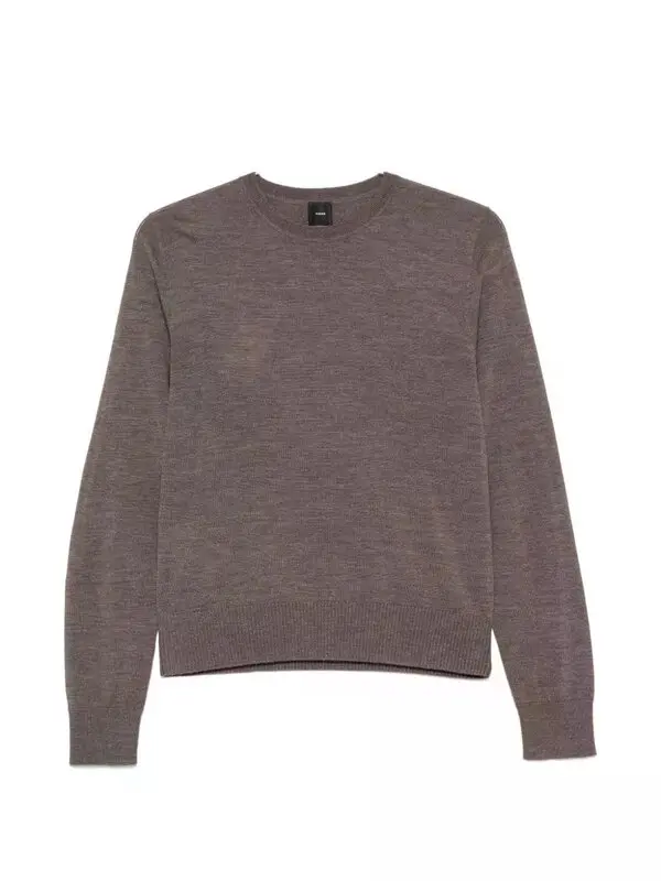 Pinko Lourdes Crew-neck Ribbed-trim Sweater - Grey