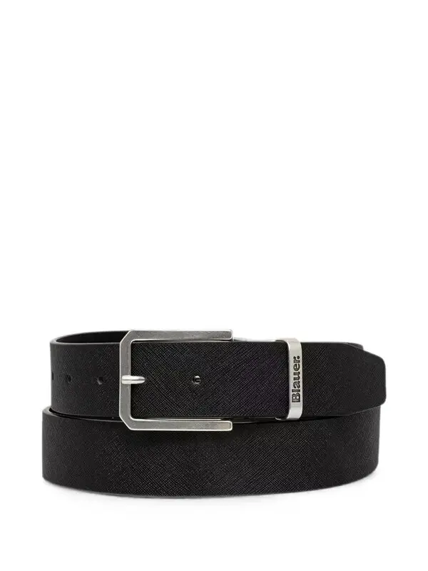 BLAUER. Saffiano-effect Buckle Belt - Black