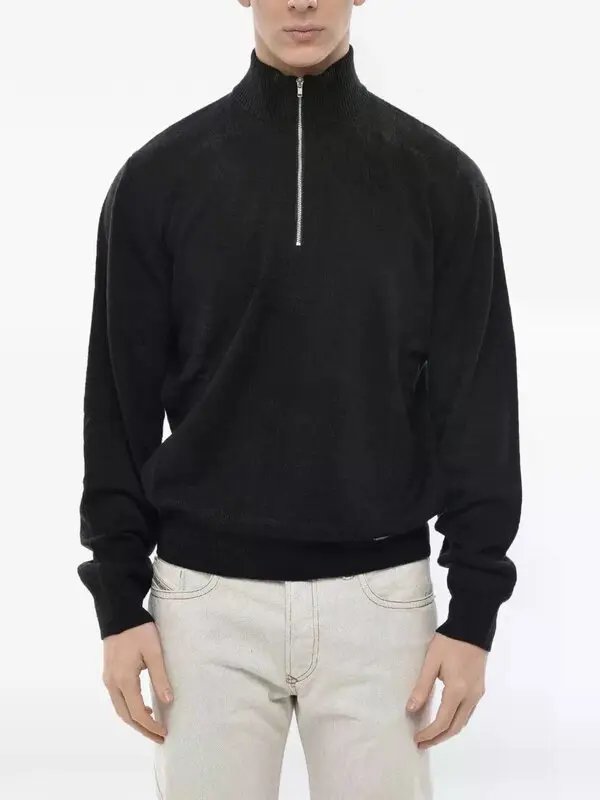 DIESEL® Camio-out Quarter-zip Turtleneck Sweater - Black