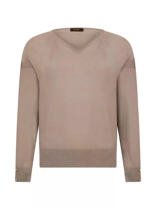 MOORER Renee V-neck Button-cuff Sweater