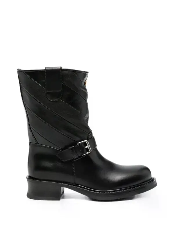 Valentino Garavani Vlogo Signature Buckle-fastening Boots - Black