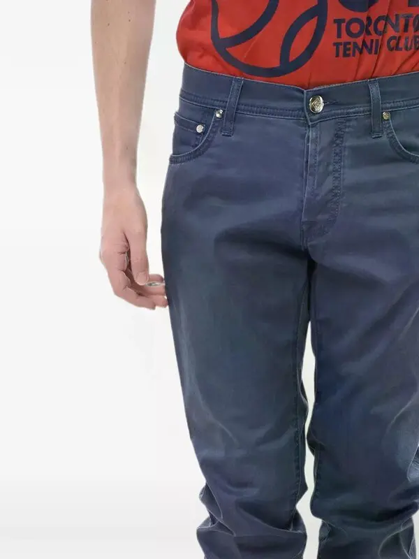 Corneliani Straight-fit Embroidered-logo Jeans