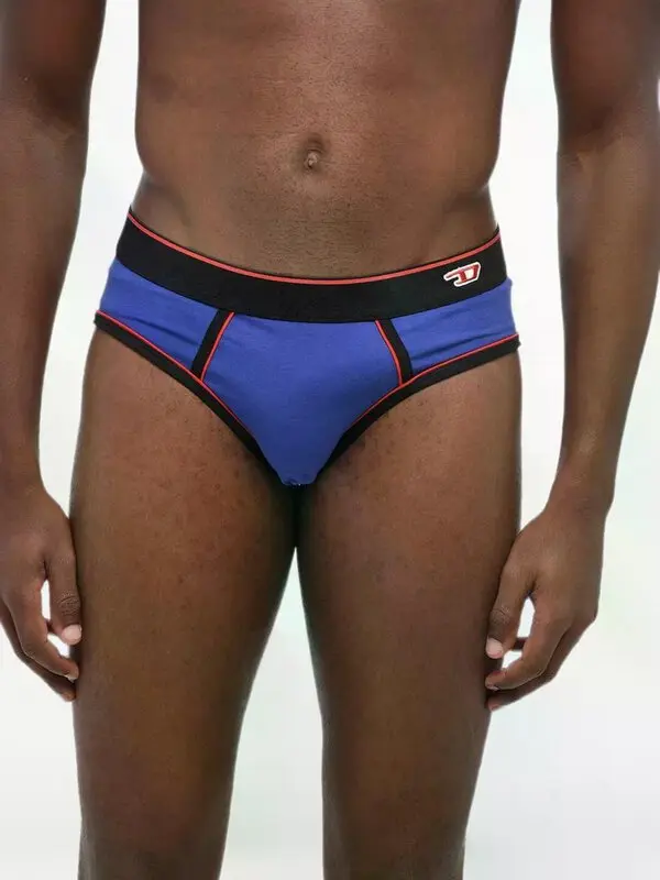 DIESEL® Stretch-design Contrast-trim Briefs - Blue
