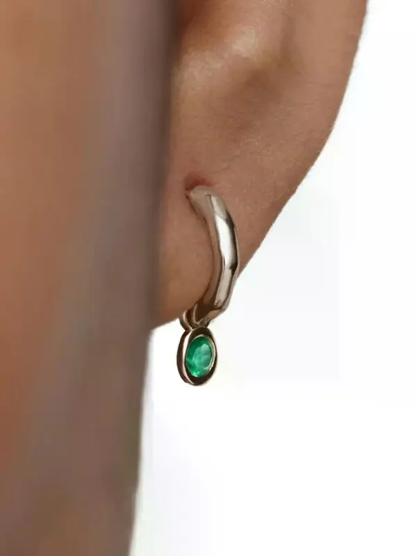 Monica Vinader Green-onyx Hammered Earrings