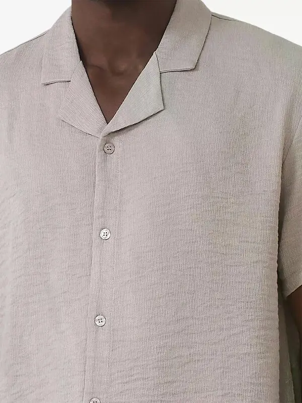 MAUVAIS Fiorano Textured Short-sleeve Shirt - Neutrals