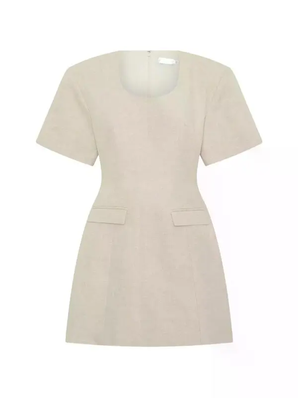 Anna Quan Hayden Scoop-neck Mini Dress - Neutrals