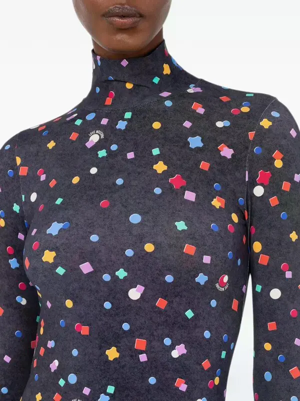 Moschino Short Dress Made Of Printed Technical Jersey