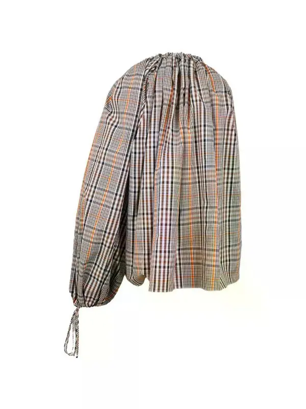 A.W.A.K.E. Mode One-shoulder Checked Blouse