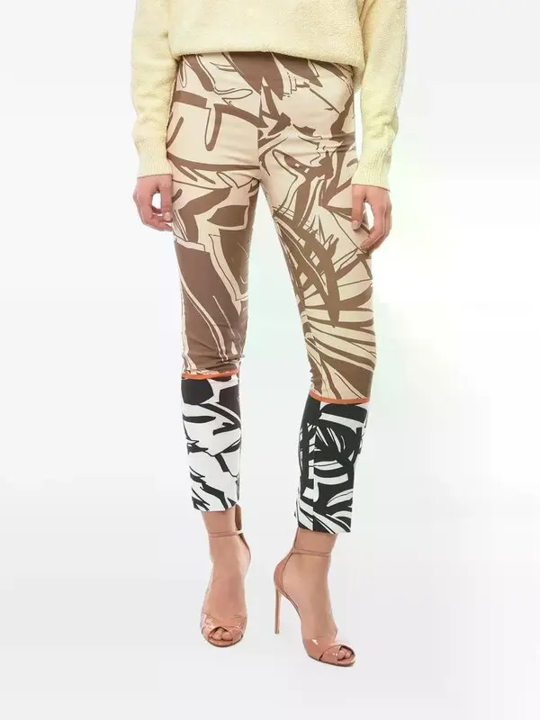 LUCIAH Patterned Slim-fit Cropped Trousers