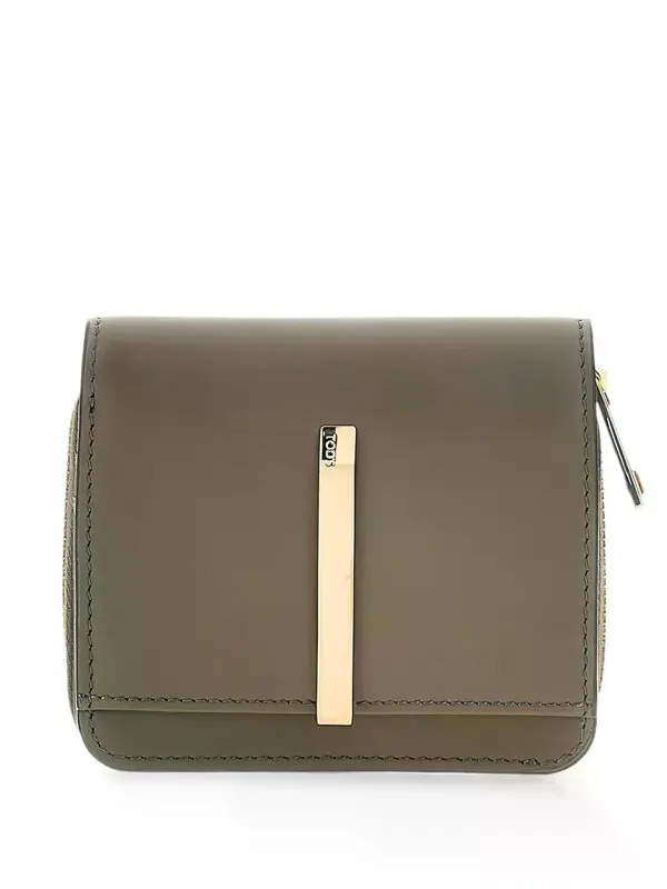 TOD'S Logo-plaque Leather Wallet - Grey