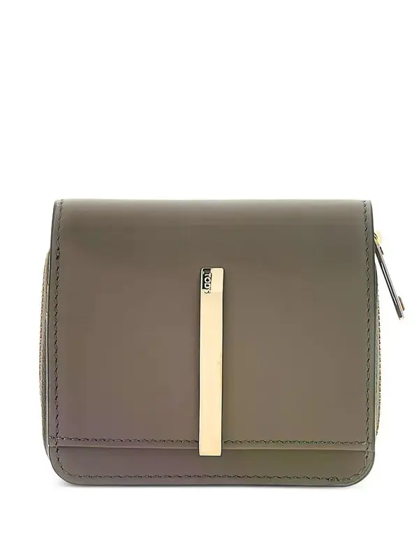 TOD'S Logo-plaque Leather Wallet - Grey
