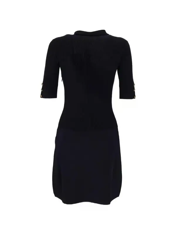 Elisabetta Franchi Ribbed Knit Mini Dress With Bow Detail
