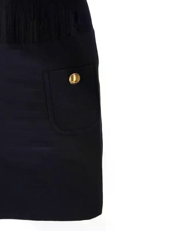 Elisabetta Franchi Ribbed Knit Mini Dress With Bow Detail