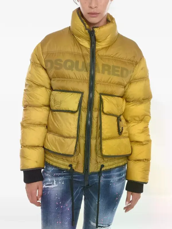 Dsquared2 Logo-print Quilted Jacket - Yellow
