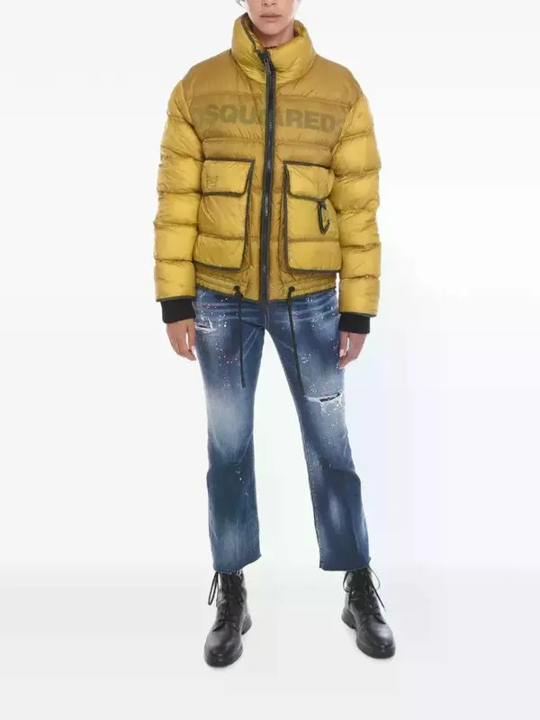 Dsquared2 Quilted Logo Print Jacket
