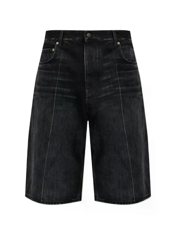 Balenciaga Panelled Distressed-finish Shorts - Black